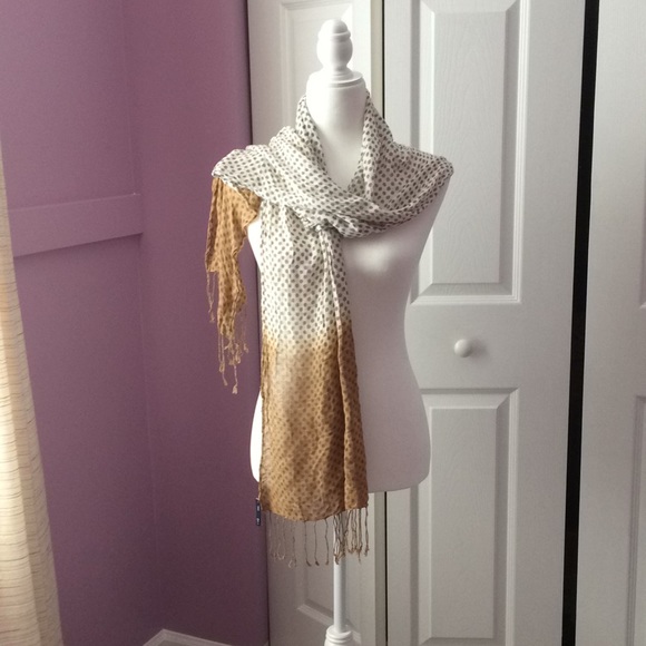 GAP | Accessories | Gap Scarf 2 Tones Polka Dot With Fringe | Poshmark